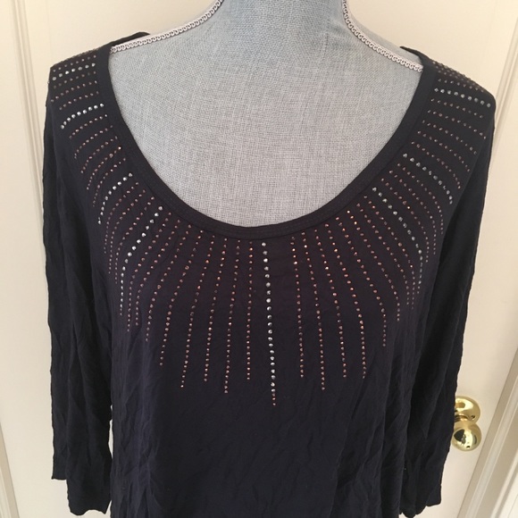 Ellen Tracy | Tops | Blue Embellished Ellen Tracy Top 3x | Poshmark